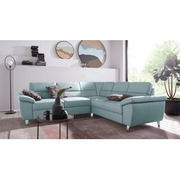 Sit & More Ecksofa SIT & MORE "Sorano L-Form", blau (aqua), B:249cm H:88cm T:229cm, Sofas, Ecksofa, wahlweise mit Bett- und Relaxfunktion, inkl. Bettkasten