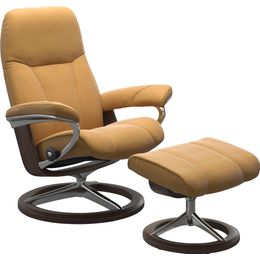 Relaxsessel stressless "Consul", gelb (honey paloma), B:91cm H:102cm T:79cm, Leder BATICK: BATICK ist ein leicht korrigiertes, durchgef&auml;rbtes und genarbtes M&ouml;belleder, bei dem die meisten Unebenheiten und Spuren in der Regel entfernt wurden.;Leder PALOMA: PALOMA ist ein durchgef&auml;rbtes Semianilin-M&ouml;belleder mit nat&uuml;rlicher Narbung.;ROHLEDER Stoff Q2 FARON: Ein fester zuverl&auml;ssiger Boucl&eacute; mit einem 