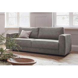 2-Sitzer OTTO HOME "Hobro", grau, B:186cm H:80cm T:102cm, Luxus-Microfaser Lederoptik (100% Polyester);Struktur grob (100% Polyester);Samtoptik (100% Polyester), Sofas, in 3 Bezugsqualit&auml;ten in vielen Farben, Design by Morten Georgsen