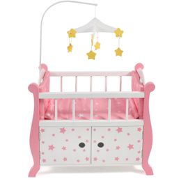 Bayer Chic 2000 Puppenbett CHIC2000 "Stars Pink", pink (stars pink), Puppenm&ouml;bel, KinderB:31cm H:78cm T:31cm, Holzwerkstoff, MDF, aus Holz mit Mobile, B:31cm H:78cm T:31cm