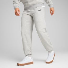 Trainingshose Puma "ESS SMALL NO. 1 LOGO COMFORT HIGH-WAIST SWEATPANTS TR CL", Damen, Gr. XL, N-Gr, grau (light gray heather), Sweatware, Obermaterial: 68% Baumwolle, 32% Polyester, unifarben, comfort fit normal, Hosen Trainingshose, aus French Terry, mit Eingrifftasche, sportliche Silhouette