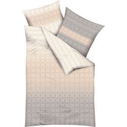 Bettw&auml;sche Kaeppel "Cubes", grau (kiesel), B/L: 155cm x 220cm, 1 Stk., 1 Stk., Feinbiber, B/L: 80cm x 80cm, 2 Stk., Feinbiber, Obermaterial: 100% Baumwolle, Bettw&auml;sche, Bettw&auml;sche, Mit grafischem Muster
