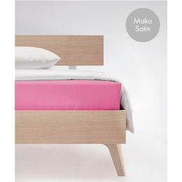 Spannbettlaken Fleuresse "Colours in Gr. 90x200, 140x200 oder 180x200 cm", pink, B:100cm L:200cm, Mako-Satin, Obermaterial: 100% Baumwolle, Bettlaken, Spannbettlaken, Mako Satin, f&uuml;r Matratzen bis 23 cm H&ouml;he, Bettlaken, Spannbetttuch