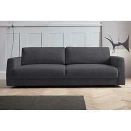 2,5-Sitzer OTTO HOME "Hobro", grau (anthrazit), B:236cm H:80cm T:102cm, Luxus-Microfaser Lederoptik (100% Polyester);Struktur grob (100% Polyester);Samtoptik (100% Polyester), Sofas, 2 5-Sitzer, in 3 Bezugsqualit&auml;ten in vielen Farben, Design by Morten Georgsen