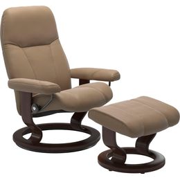 Relaxsessel stressless "Consul", braun (almond paloma), B:76cm H:100cm T:71cm, Leder BATICK: BATICK ist ein leicht korrigiertes, durchgef&auml;rbtes und genarbtes M&ouml;belleder, bei dem die meisten Unebenheiten und Spuren in der Regel entfernt wurden.;Leder PALOMA: PALOMA ist ein durchgef&auml;rbtes Semianilin-M&ouml;belleder mit nat&uuml;rlicher Narbung.;ROHLEDER Stoff Q2 FARON: Ein fester zuverl&auml;ssiger Boucl&eacute; mit eine