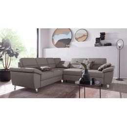 Sit & More Ecksofa SIT & MORE "Sorano L-Form", grau (hellgrau), B:249cm H:88cm T:229cm, Sofas, Ecksofa, wahlweise mit Bett- und Relaxfunktion, inkl. Bettkasten