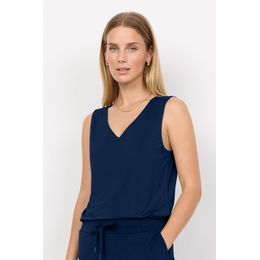 Shirttop soyaconcept "SC-MARICA 283", Damen, Gr. S, navy, Jersey, Obermaterial: 93% Lyocell, 7% Elasthan, unifarben, normal, V-Ausschnitt, Tops Shirttop