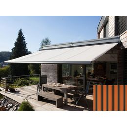 Kassettenmarkise Wismar "Classic S-Compact", orange (orange, braun), B:600cm, Polyacryl, Markisen, Breite: 600 cm, Ausfall: 300 cm