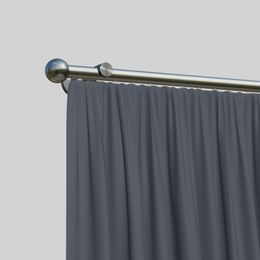 Gardinenstange Indeko "Colombes", silber (edelstahlfarben), L:420cm &Oslash;:16mm, Aluminium, Gardinenstangen, Innenlauf Komplett-Set inkl. Gleitern und Montagematerial