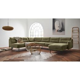 Wohnlandschaft OTTO HOME "Nordfyn U-Form", gr&uuml;n (oliv), B:323cm H:81cm T:239cm, Luxus-Microfaser Lederoptik (100% Polyester);Struktur weich (100% Polyester);100% NaturLEDER, Sofas, Wohnlandschaft, edles Design in 3 Bezugsqualit&auml;ten, Design by Morten Georgsen