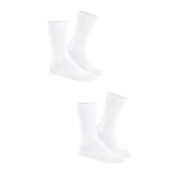 Socken Hudson "ONLY 2-PACK", Herren, Gr. 43-46, wei&szlig;, Obermaterial: 75% Baumwolle, 23% Polyamid, 2% Elasthan, normal, Socken Socken, Komfortbund mit weitem Fu&szlig;ausschnitt