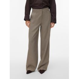 V&eacute;ro Moda Anzughose VERO MODA "VMBESTIE HW WIDE PANT NOOS", Damen, Gr. 38, L&auml;nge 34, moon rock detail:melange, Web, Obermaterial: 94% Polyester, 4% Viskose, 2% Elasthan, meliert, unifarben, bequem lang, Hosen Anzughose, Materialmix, weite Form, mit Stretch