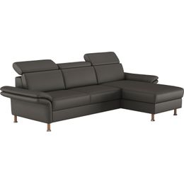 Ecksofa Home Affaire "Calypso L-Form", grau (anthrazit), B:260cm H:85cm T:172cm, 100% Polyester, Sofas, Ecksofa, mit motorischen Funktionen im Sofa und Recamiere
