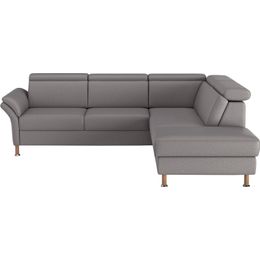 Ecksofa Home Affaire "Calypso L-Form", grau (hellgrau), B:259cm H:85cm T:227cm, 100% Polyester, Sofas, Ecksofa, mit Relaxfunktion motorisch im Sofa 2,5- Sitzer