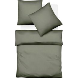 Bettw&auml;sche Fleuresse "Lech 3089", gr&uuml;n (oliv), B/L: 155cm x 200cm, 1 Stk., 1 Stk., Flanell, B/L: 80cm x 80cm, 2 Stk., Flanell, Obermaterial: 100% Baumwolle, Bettw&auml;sche, Bettw&auml;sche, Edelflanell, Baumwolle, in Gr. 135x200, 155x220, 200x200cm