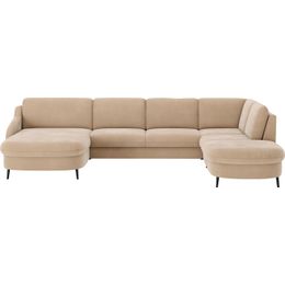 Sit & More Wohnlandschaft SIT & MORE "Soul U-Form", braun (macciato), B:356cm H:90cm T:239cm, 100% Polyester, Sofas, Wohnlandschaft, wahlweise mit Bettfunktion und Bettkasten oder Schubkasten