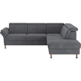 Ecksofa Home Affaire "Calypso L-Form", grau (anthrazit), B:259cm H:85cm T:227cm, 100% Polyester, Sofas, Ecksofa, mit Relaxfunktion motorisch im Sofa 2,5- Sitzer