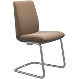 Polsterstuhl stressless "Laurel", braun (almond paloma, schwarz matt), B:53cm H:92cm T:59cm, Leder PALOMA: PALOMA ist ein durchgef&auml;rbtes Semianilin-M&ouml;belleder mit nat&uuml;rlicher Narbung., St&uuml;hle, Polsterstuhl, Low Back, Gr&ouml;&szlig;e L, mit Beinen aus Stahl in Schwarz matt