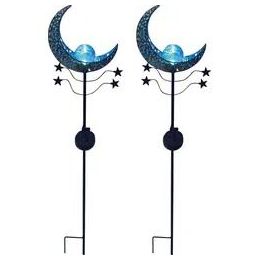 Gartenleuchte Luxform "Solar-Erdspie&szlig;-Gartenlampe - Mandala - 2 St&uuml;ck", blau (bronzefarben, blau), 2 Stk., Leuchten, Gartenleuchte, Dekoratives Gartenornament
