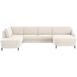 Sit & More Wohnlandschaft SIT & MORE "Soul U-Form", beige (elfenbein), B:356cm H:90cm T:239cm, 100% Polyester, Sofas, Wohnlandschaft, wahlweise mit Bettfunktion und Bettkasten oder Schubkasten