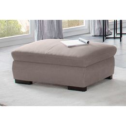 Stauraumhocker Home Affaire "Alberto", grau, B:101cm H:43cm T:68cm, 100% Polyester;Microfaser in Antiklederoptik (100% Polyester);Luxus-Microfaser Vintageoptik (100% Polyester);Luxus-Microfaser weich (90%Polyester 10%Polyamid), Hocker, gross, mit Stauraum