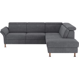 Ecksofa Home Affaire "Calypso L-Form", grau (anthrazit), B:259cm H:85cm T:227cm, 100% Polyester, Sofas, Ecksofa, mit Relaxfunktion motorisch im Sofa 2,5- Sitzer