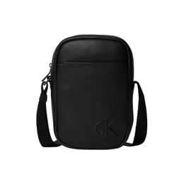 Umh&auml;ngetasche Calvin Klein "BOLD CK SLIM REPORTER", Damen, Gr. B/H/T: 11cm x 18cm x 5cm, schwarz, Lederimitat, unifarben, Taschen Umh&auml;ngetasche, Mini Bag, Schultertasche, Crossbody Bag mit CK-Logo