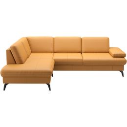 Sit & More Ecksofa SIT & MORE "Morris L-Form, inkl. Sitztiefenverstellung", gelb (curry), B:262cm H:82cm T:212cm, Sofas, Ecksofa, wahlweise mit Armteilverstellung, Bettfunktion & Bettkasten