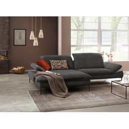 Ecksofa W.Schillig "enjoy&MORE, Designsofa, elegant und bequem, L-Form", grau (anthrazit r66), B:294cm H:87cm T:185cm, Chenille-Flachgewebe R66 (85% Polyester, 15% Nylon);Longlife Xtra-Leder Z59: Glattleder mit modischer Pr&auml;gung. Hautst&auml;rke 0, 9 - 1, 1 mm;Stoff S37 (100% Polyester), Sofas, Ecksofa, Sitztiefenverstellung, F&uuml;&szlig;e bronze pulverbeschichtet, Breite 294 cm