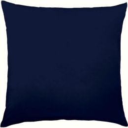 Kissenbezug Kaeppel "Uni Mako-Satin, 100% Baumwolle", blau (marine), B:80cm L:80cm, Baumwolle, Obermaterial: 100% Baumwolle, Kissenbez&uuml;ge, Kissenbezug, Kissenh&uuml;lle in vielen sch&ouml;nen Farbt&ouml;nen mit Rei&szlig;verschluss