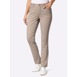 WITT Damen 5-Pocket-Jeans mit Rauten-Steppung, sesam, Gr&ouml;&szlig;e 20