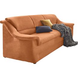3-Sitzer DOMO collection "Lale formsch&ouml;nes und komfortables Sofa, zeitlos und elegant", orange (terrakotta), B:198cm H:88cm T:93cm, Microfaser PRIMABELLE (100% Polyester);Struktur grob (85% Polyester, 15% Polyacryl);Struktur (100% Polyester), Sofas, optimal f&uuml;r kleinere R&auml;ume