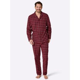 w&auml;schepur men Herren Pyjama, dunkelrot-dunkelblau-kariert, Gr&ouml;&szlig;e 44/46