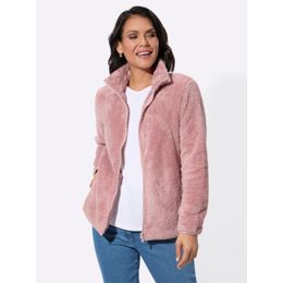 WITT Damen Fleecejacke in Teddy-Optik, hortensie, Gr&ouml;&szlig;e 40