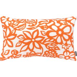 HOCK Dekokissen H.O.C.K. "Paloma", orange (orange, gebl&uuml;mt), B:30cm H:10cm L:50cm, Polyacryl, Dekokissen_Sitzkissen_Kissenh&uuml;llen, Kissenh&uuml;lle mit F&uuml;llung, 1 St&uuml;ck, in Blumen-Optik