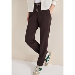 Stoffhose Cecil "Style Tracey", Damen, Gr. S (38), L&auml;nge 28, macchiato braun, Web, Obermaterial: 61% Viskose, 32% Polyamid, 7% Elasthan. Futter: 100% Polyester, unifarben, regular fit lang, Hosen Stoffhose, mit elastischem Bund