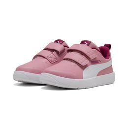 Sneaker Puma "COURTFLEX V3 V PS", M&auml;dchen, Gr. 35, wei&szlig; (poised pink, Puma wei&szlig;, berry), Synthetik, Schuhe Sneaker, mit sportlichem Design, mit Klettverschluss