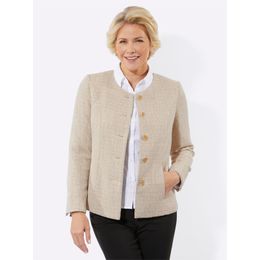 WITT Damen Boucl&eacute;-Blazer mit Glanzgarn, ecru-grau-gemustert, Gr&ouml;&szlig;e 40