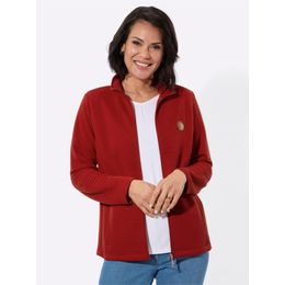 WITT Damen Shirtjacke aus modischem Jersey-Jacquard, rot, Gr&ouml;&szlig;e 36