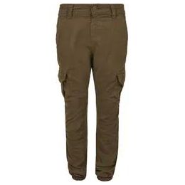 Stoffhose Urban Classics "Urban Classics Herren Boys Cargo Jogging Pants", M&auml;dchen, Gr. 122/128, Normalgr&ouml;&szlig;en, olive, 100% Baumwolle, unifarben, normal, Hosen Stoffhose