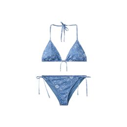 MANGO TEEN Bikini 'Bandana' Damen Gr&ouml;&szlig;e XS taubenblau / wei&szlig;