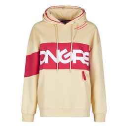 Dangerous Dngrs Sweatshirt Damen Gr&ouml;&szlig;e S beige / rot / wei&szlig;