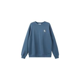 MANGO TEEN Sweatshirt 'Tropical' Herren Gr&ouml;&szlig;e XXS navy / hellgelb / wei&szlig;