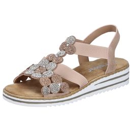 Rieker Riemchensandalen 'V0613' Damen Gr&ouml;&szlig;e 38 beige / silber
