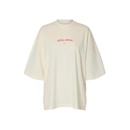 Selected T-Shirt 'Selected x Hotel Amour' Damen Gr&ouml;&szlig;e XS sand / rot