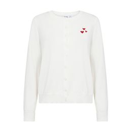 Saint Tropez Strickjacke 'Valentina' Damen Gr&ouml;&szlig;e L feuerrot / wei&szlig;