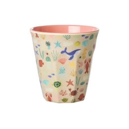 Rice Mittelgro&szlig;e Kinderbecher Ocean Print Koralle - 250 ml &Oslash; 9 cm, H&ouml;he 9 cm skandinavische Deko Online Shop
