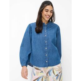 Klassische Bluse Brax "Style VALERIA", Damen, Gr. 38, blau, Web, 100% Baumwolle, Blusen Bluse