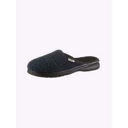 Pantoffel, Herren, Gr. 43, blau (marine), Textil, Basic, Schuhe