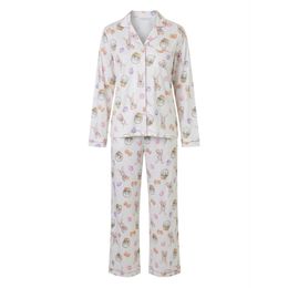 Loungeable Pyjama Damen Gr&ouml;&szlig;e S hellpink / purpur / hellrot / wei&szlig; Winterkleid